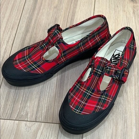 Vans | Shoes | New Vans Red Plaid Mary Jane Shoes | Poshmark